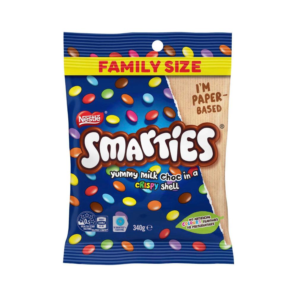 Buy Smarties Milk Choc Family Share Bag 340g | Coles