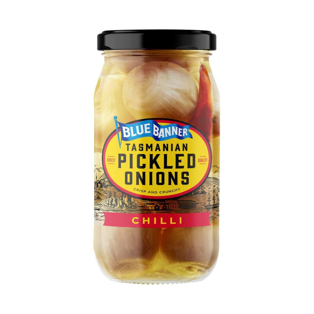 Buy Blue Banner Pickled Onions Brown Chilli 525g | Coles