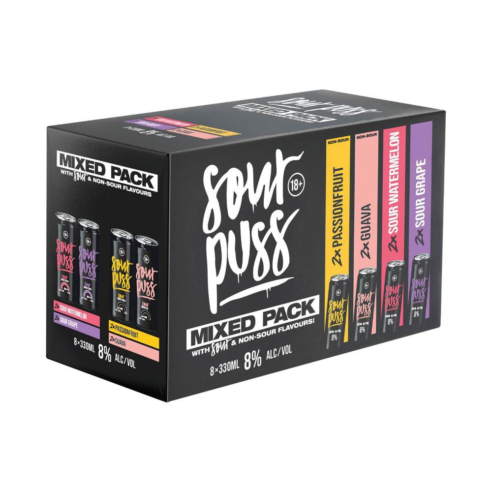 Buy Sour Puss Rtd Mixed Pack Can 330ml 8 Pack | Coles