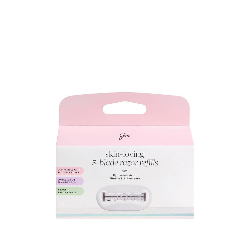 Buy Gem Skin-loving 5 Blade Razor Refills 4 Pack | Coles