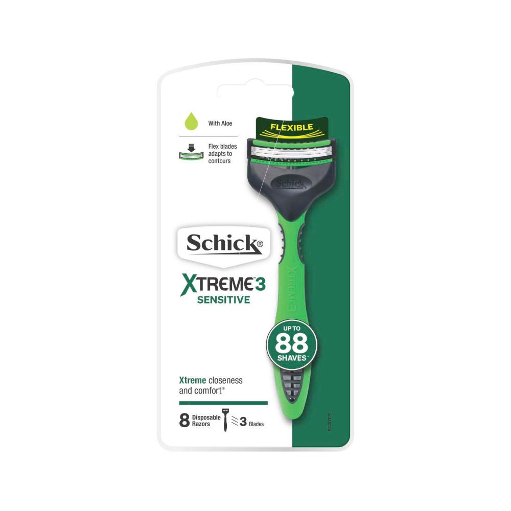 Buy Schick Xtreme 3 Sensitive Disposable Razors 8 Pack | Coles