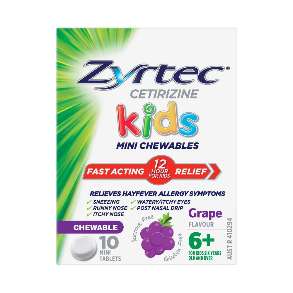 Buy Zyrtec Kids Chewable Grape 10 Pack | Coles