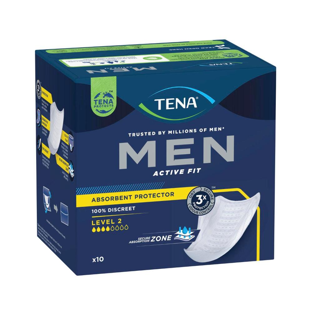 Buy Tena For Men Absorb Protector Pouches Level 2 Incontinence Pads 10 ...