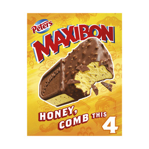 Calories in Peters Maxibon Honeycomb Flavour Ice Cream Bars 4 Pack calcount