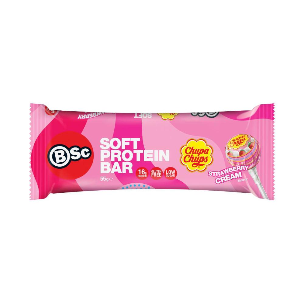 Buy BSc Bodyscience X Chupa Chups Soft Protein Bar Strawberry Cream 55g ...