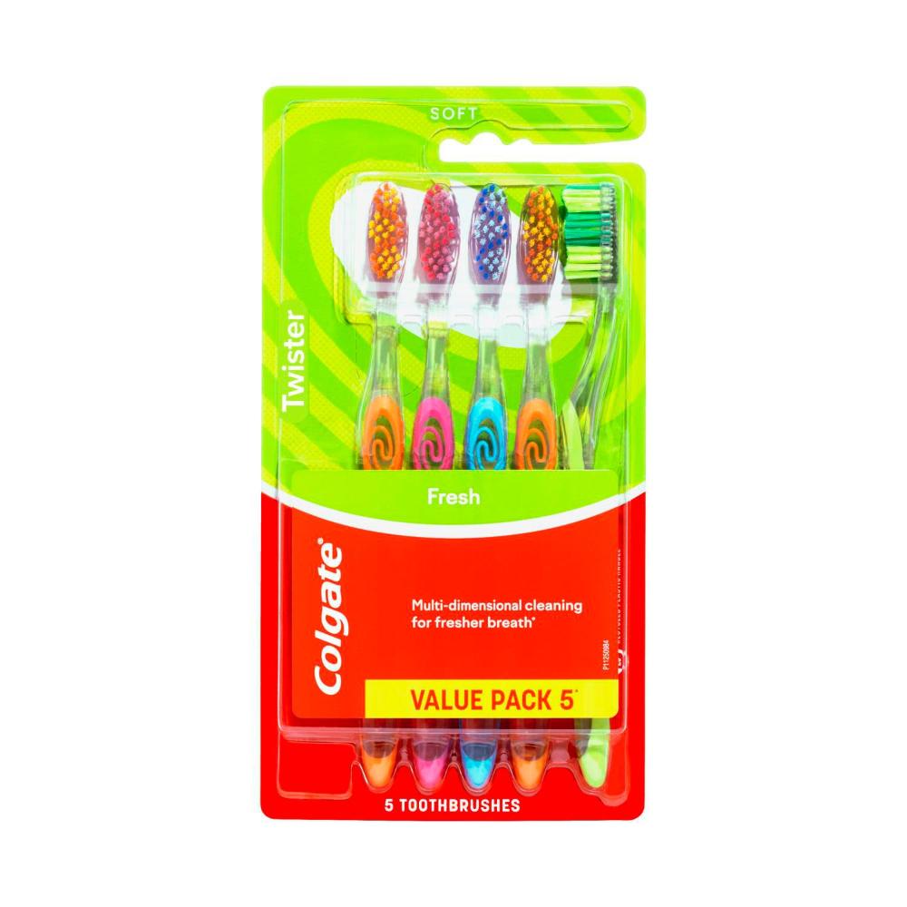 Buy Colgate Twister Toothbrush Soft 5 Pack | Coles