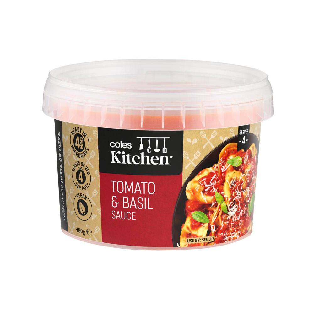 Buy Coles Kitchen Pasta Sauce Tomato Basil 480g | Coles
